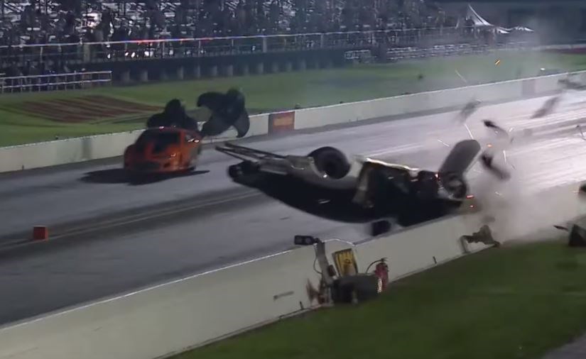Watch: terrifying NHRA backflip crash leaves one driver in h - Driven ...
