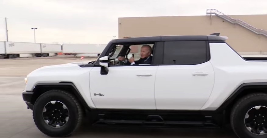 Watch: President Joe Biden floors it in the new GMC Hummer E - Driven ...