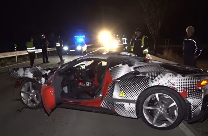 Watch: A Ferrari SF90 prototype was destroyed in a crash - Driven Car Guide