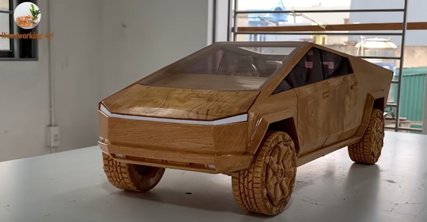 Watch: Woodworker creates wooden version of Tesla Cybertruck - Driven ...