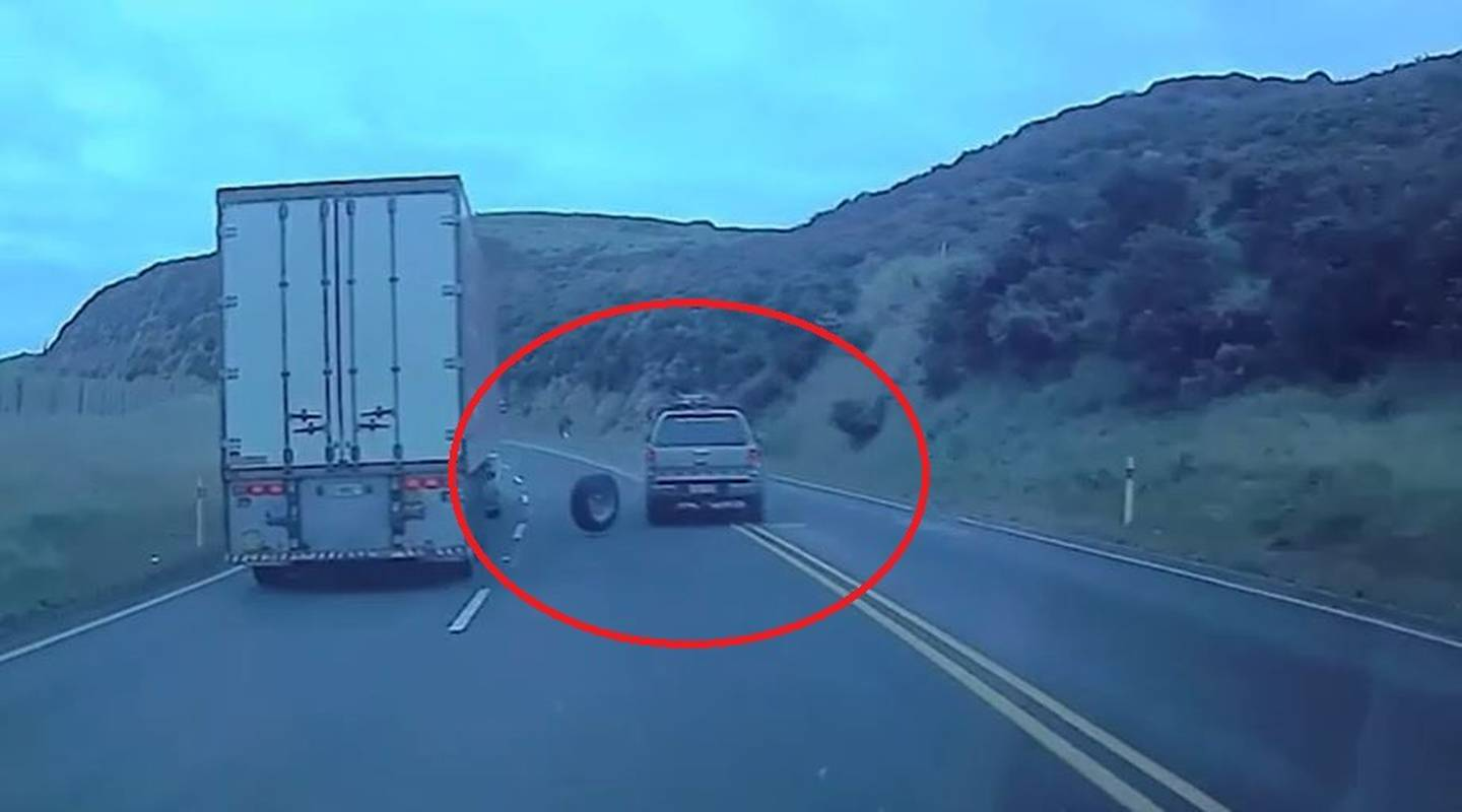 Watch: Footage captures frightening moment loose truck tyre - Driven ...