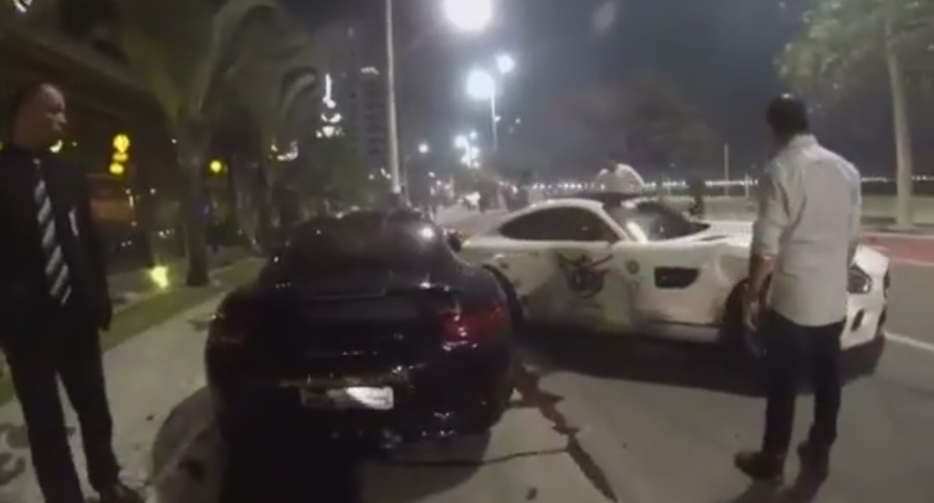 Moron crashes new AMG GT into parked 458 and 911 - Driven Car Guide