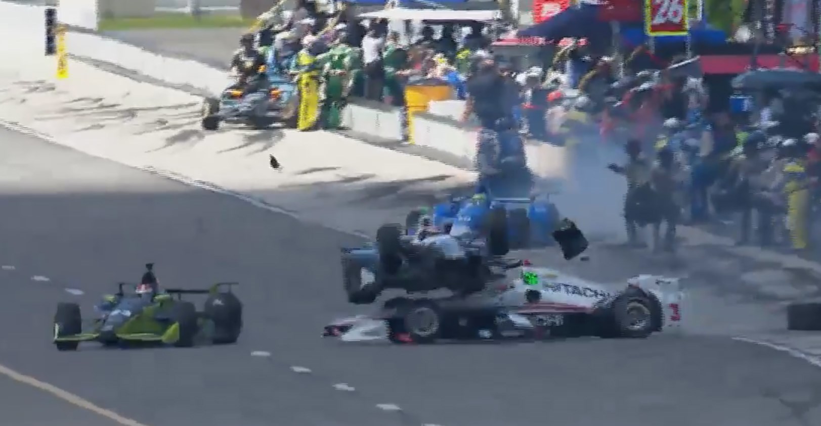 Driver's head almost run over in frightening Indy crash - Driven Car Guide