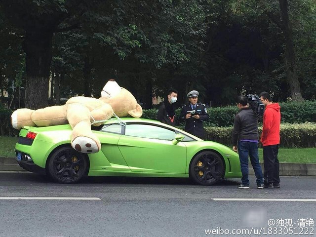Stuffed toy and the supercar: It's a Lam-bear-ghini! - Driven Car Guide