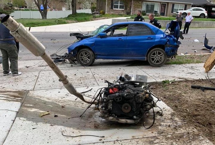 Subaru Impreza loses engine and exhaust system in high-speed - Driven ...