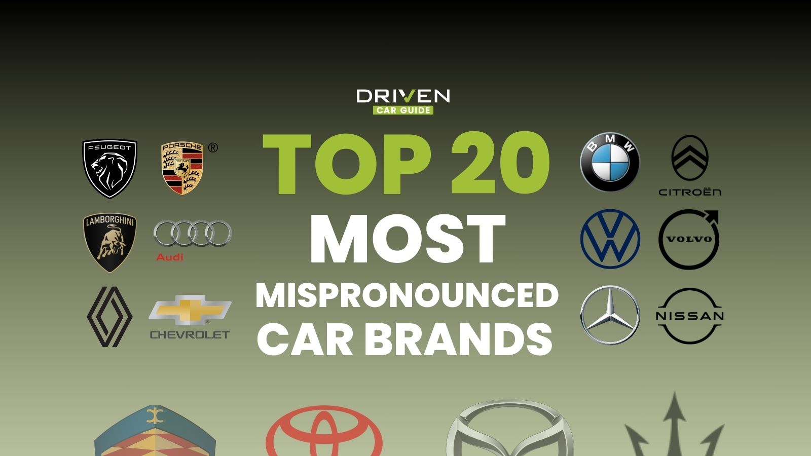 Top 20 most mispronounced car brands - Driven Car Guide